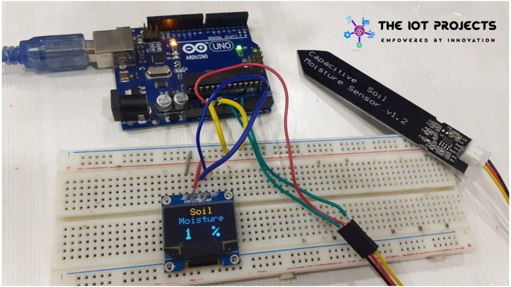 Capacitive Soil Moisture Sensor with OLED Display & Arduino-IoT Projects