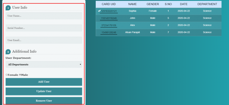 RFID Based Attendance System Using NodeMCU with PHP Web App