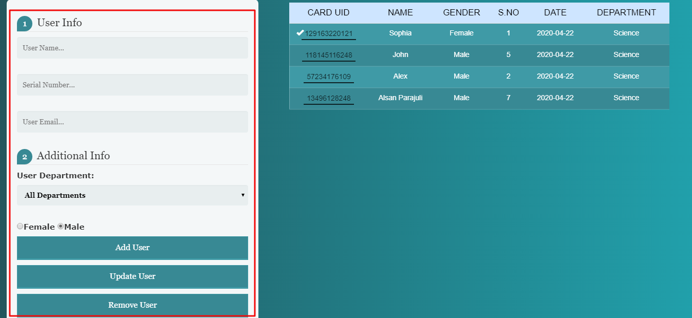 RFID Based Attendance System Using NodeMCU with PHP Web App