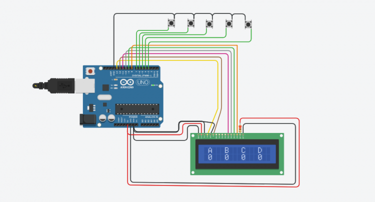 Electronic Voting Machine Using Arduino & LCD Display