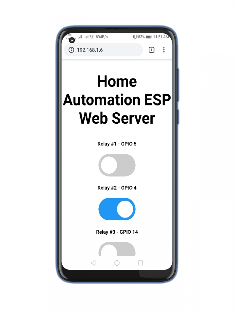 Home Automation with ESP8266 Web Server & Relay Module
