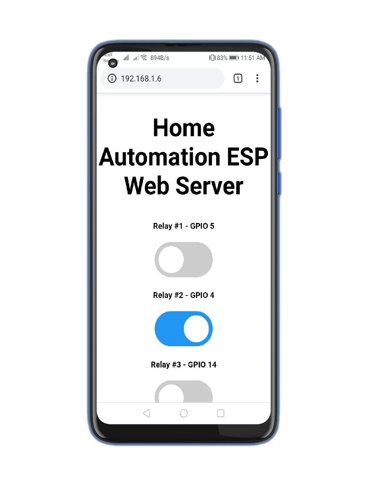 Home Automation with ESP8266 Web Server & Relay Module