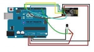 Send DS18B20 Temperature data over BLE using NRF24L01 & Arduino