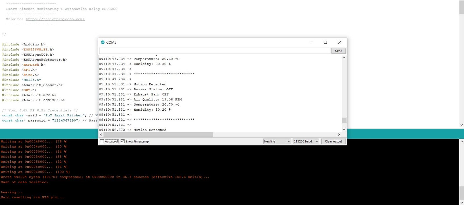 ESP8266 Based Smart Kitchen Automation & Monitoring System