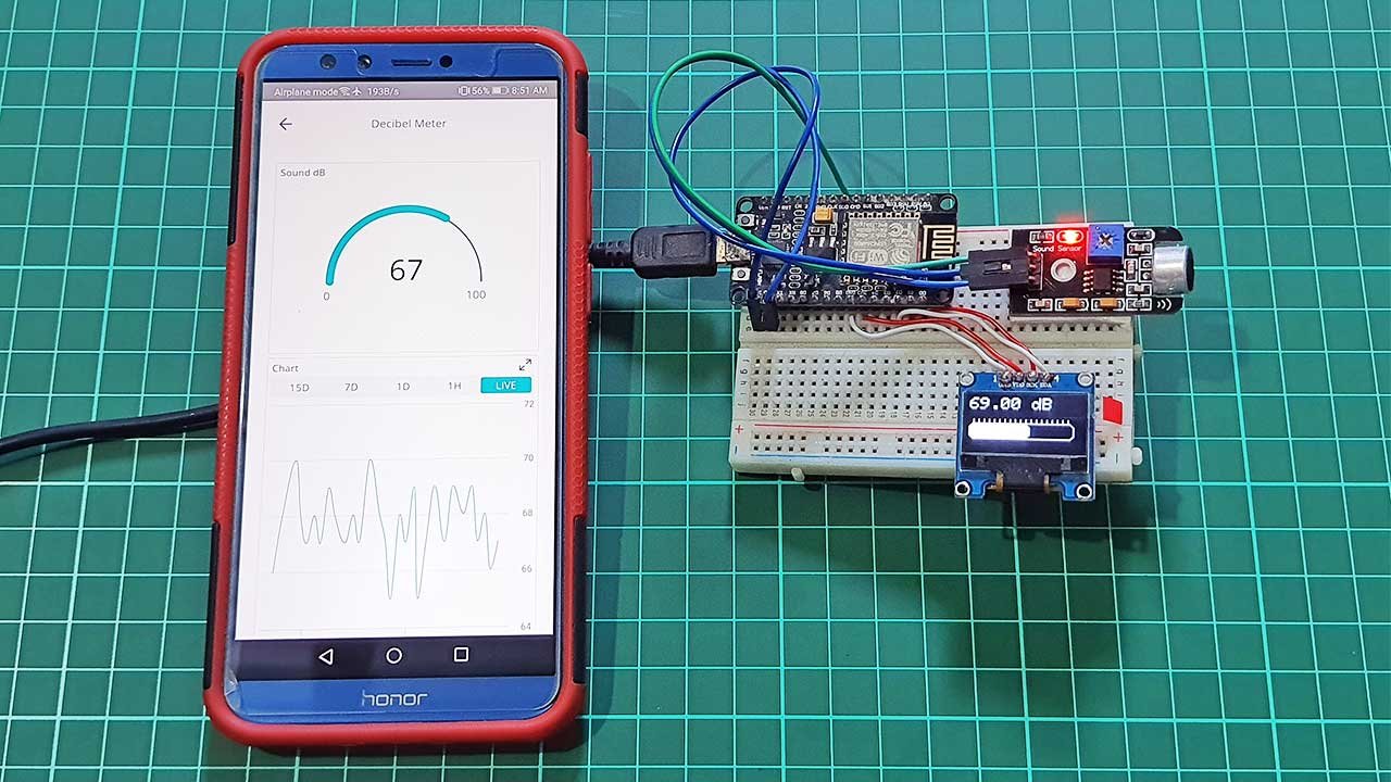 Iot Based Decibel Meter With Esp8266 And Sound Sensor