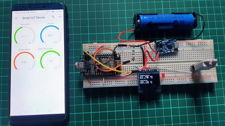 ESP8266 Monitor its Own Battery Level using IoT