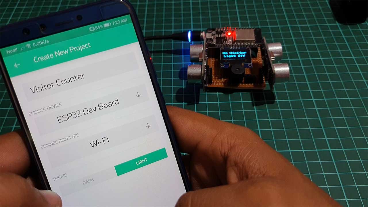 Iot Visitor Counter Using Esp32 And Ultrasonic Sensor