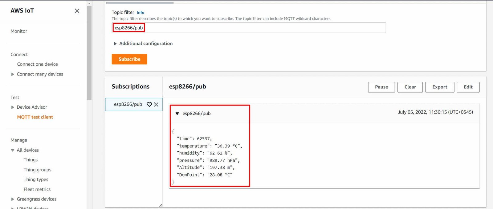 AWS IoT Core With ESP8266 & BME280 Sensor - IoT Projects Ideas AWS IoT Core With ESP8266 & BME280 Sensor - IoT Projects Ideas