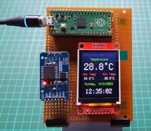 Raspberry Pi Pico Realtime Clock with Temperature Monitoring