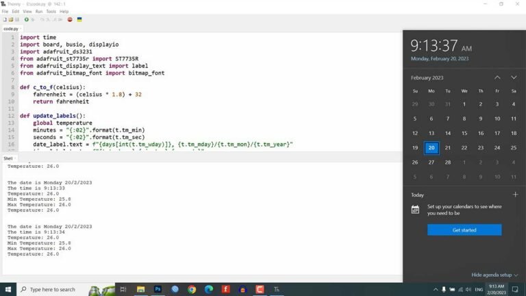 Raspberry Pi Pico Realtime Clock with Temperature Monitoring