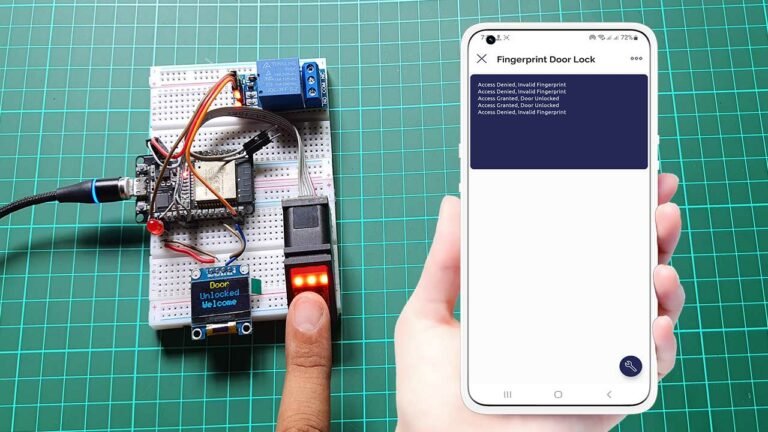 ESP32 based Biometric Door Lock system using Fingerprint Sensor